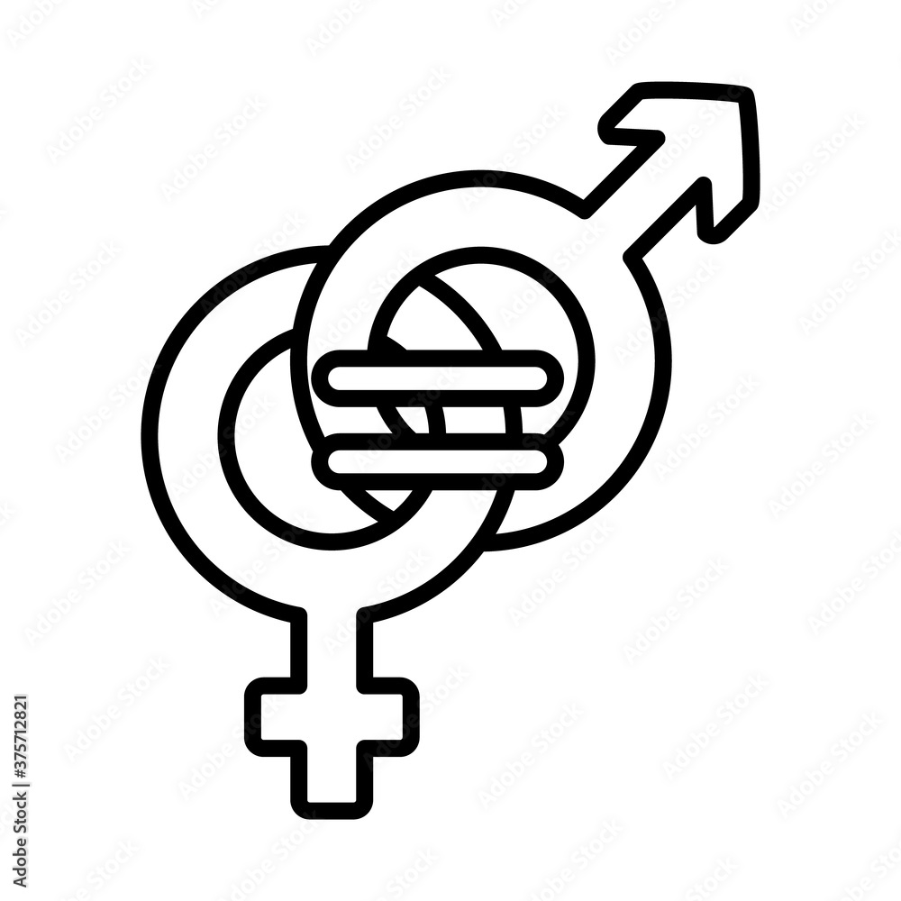 feminism concept, equality symbol of female and male gender symbols ...