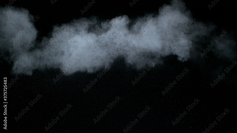Misty chalk clouds blowing into the center. Isolated white smoke and ...
