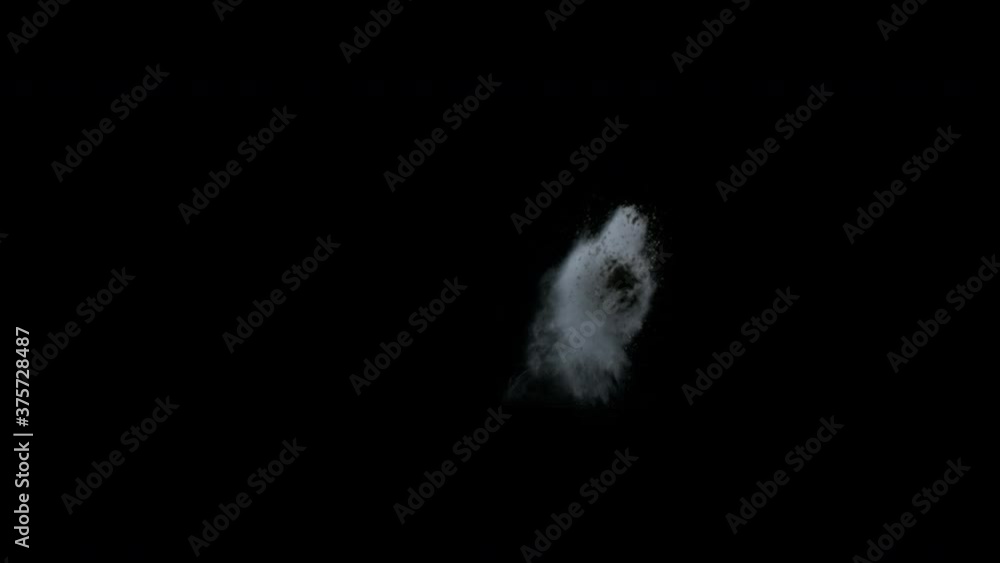 Vidéo Stock Misty chalk clouds blowing into the center. Isolated super ...