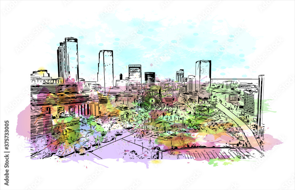 Building view with landmark of Atlanta is the capital of the U.S. state ...