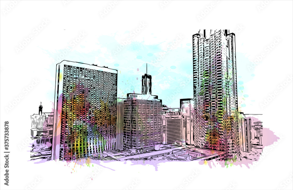 Building view with landmark of Atlanta is the capital of the U.S. state ...