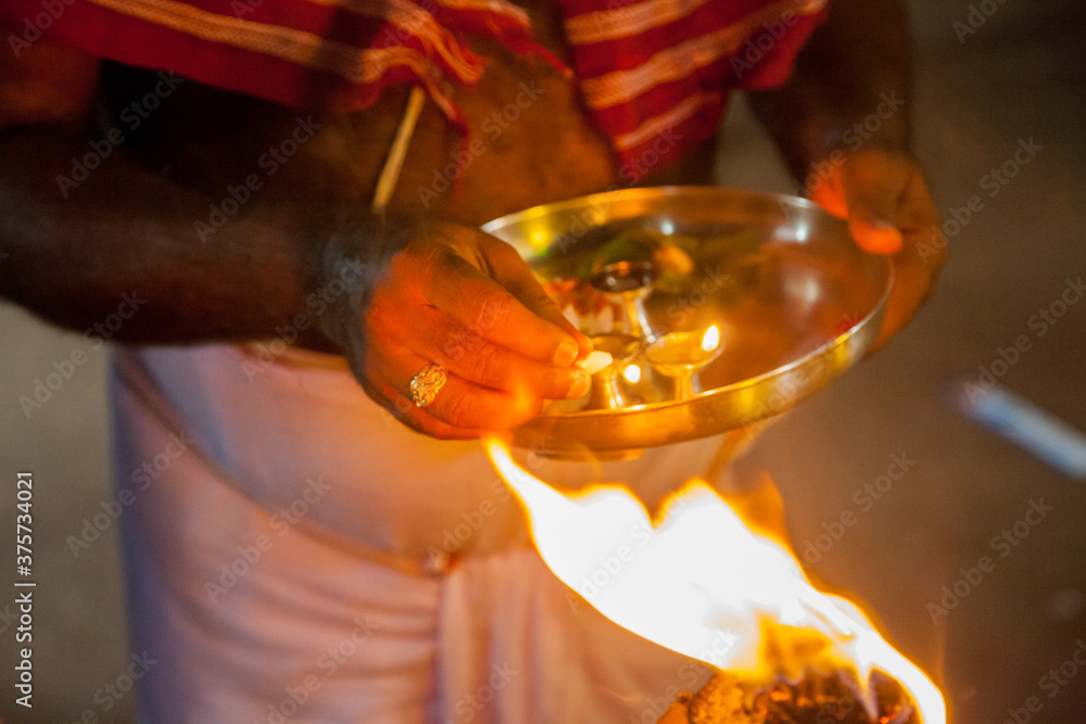 Fire puja Stock Photo | Adobe Stock