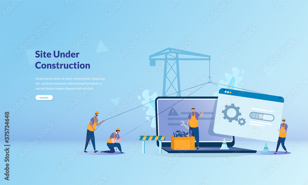Illustration concept about site under construction Stock Vector | Adobe ...