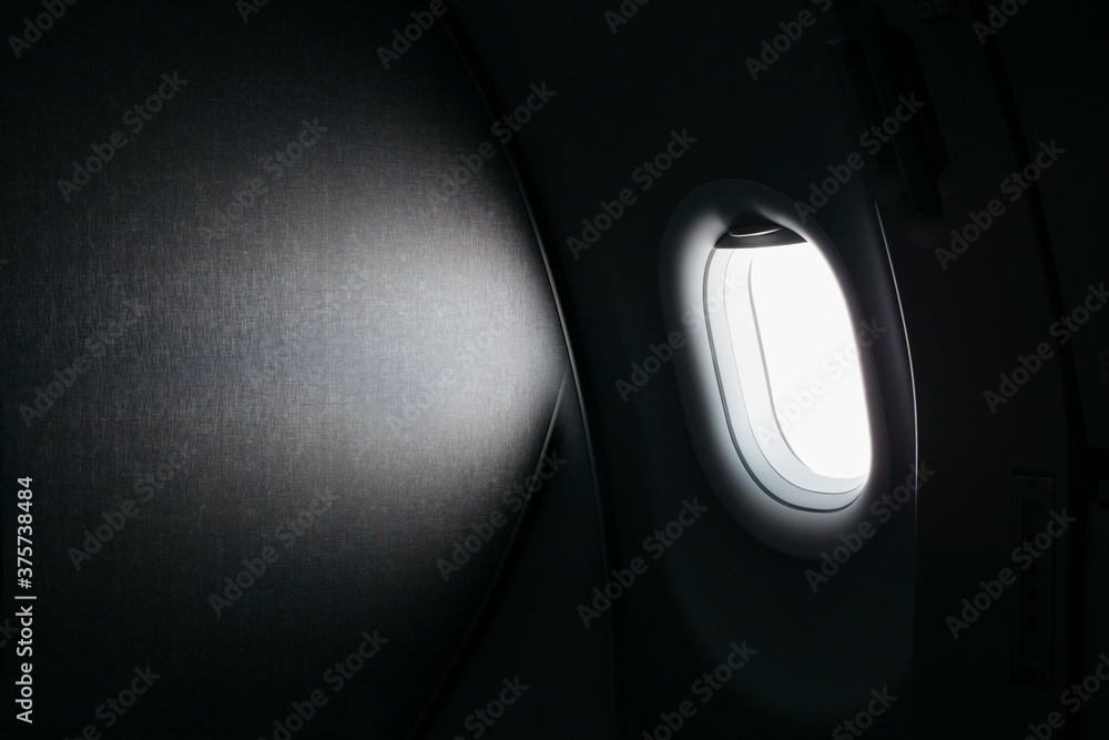 Light coming in from an airplane window with plenty of copy space Stock ...