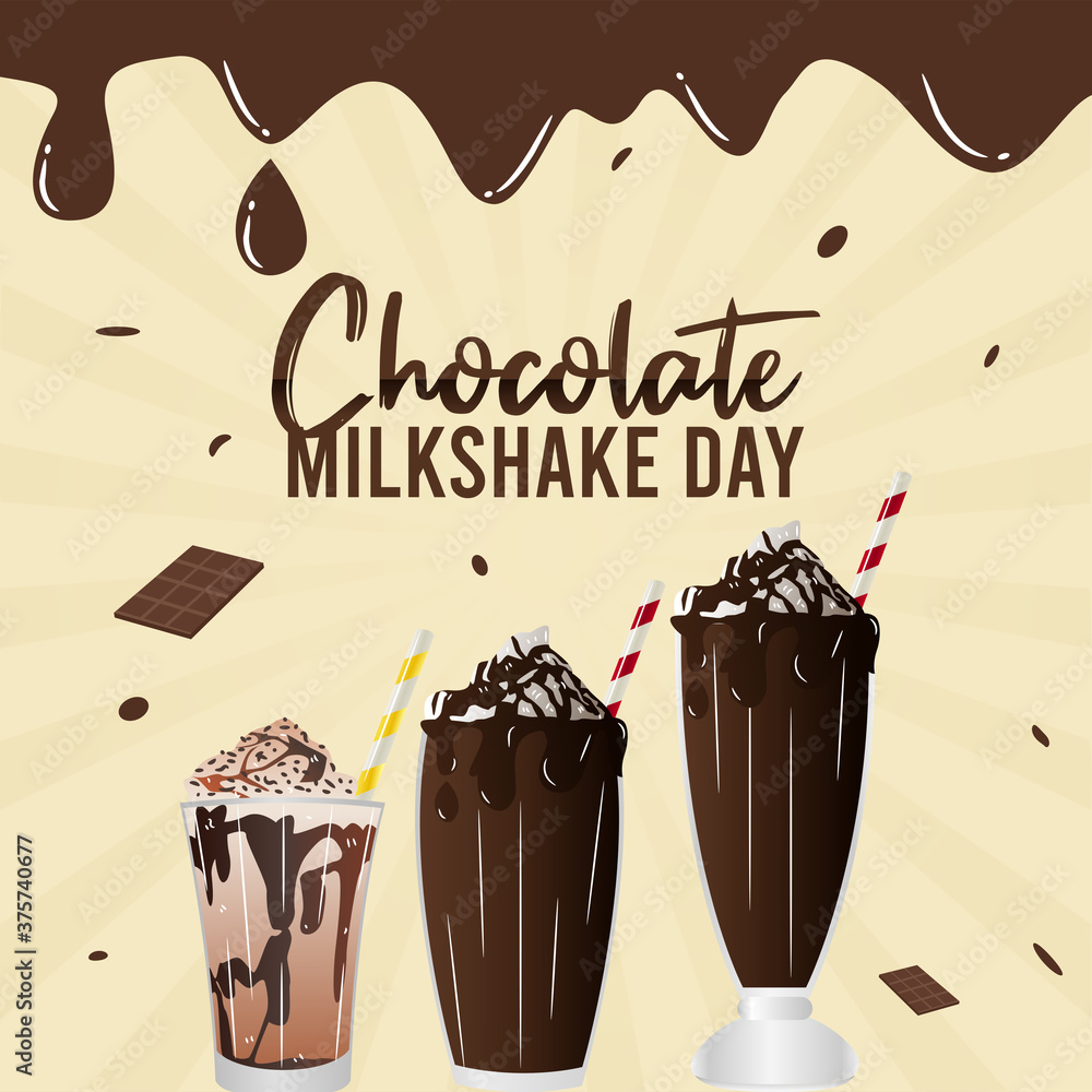 vector graphic of chocolate milkshake day good for national chocolate ...