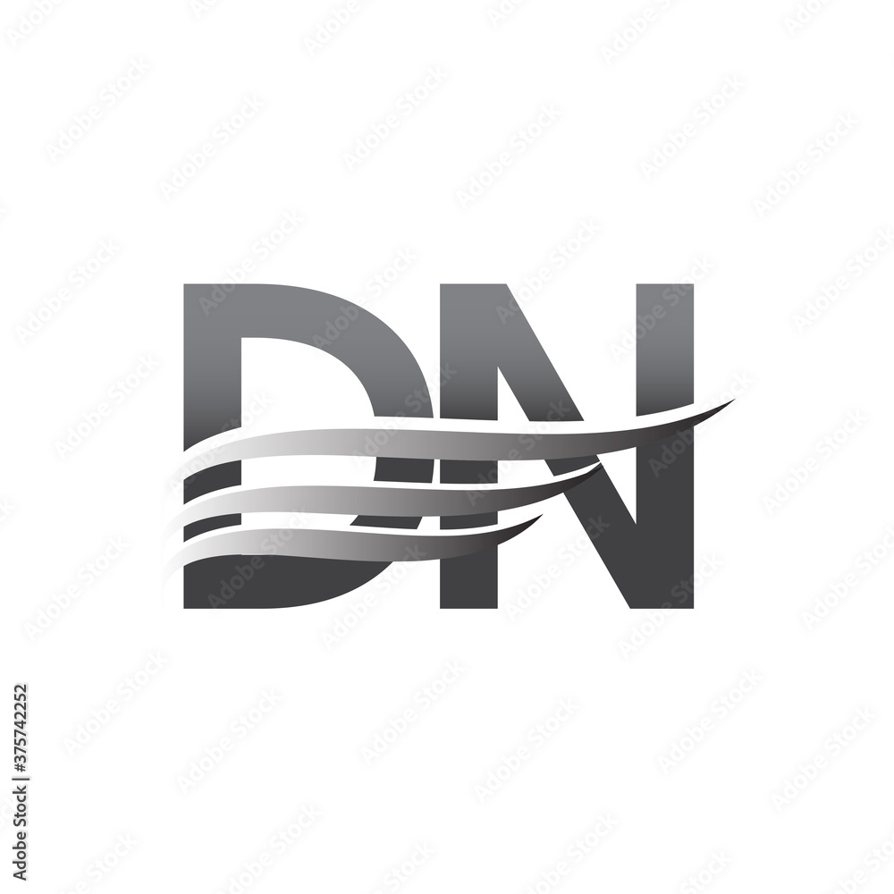 Initial DN wing logo, grey color vector logotype, logo for company name ...
