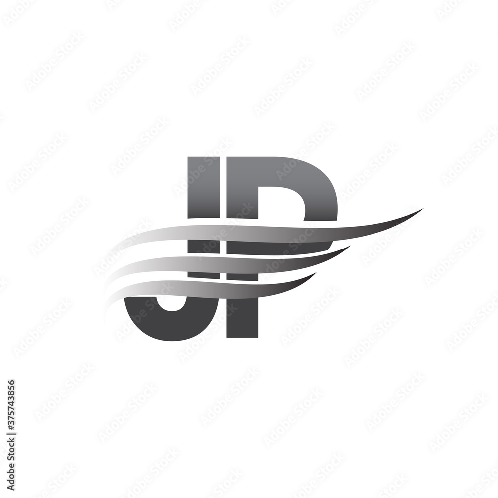 Initial JP wing logo, grey color vector logotype, logo for company name ...