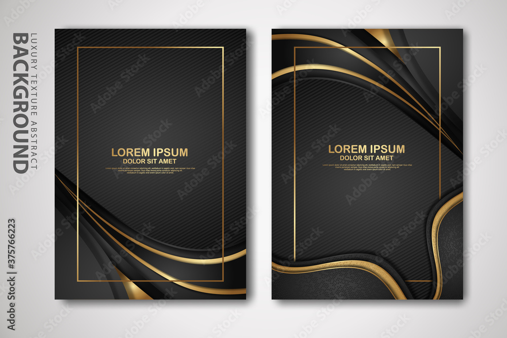 Vector two set of cover design template with luxury and elegant wave ...