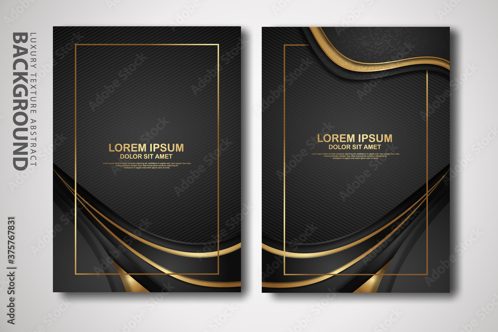 Vector two set of cover design template with luxury and elegant wave ...