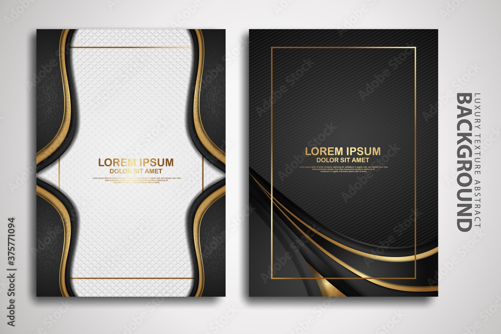 Vector two set of cover design template with luxury and elegant wave ...