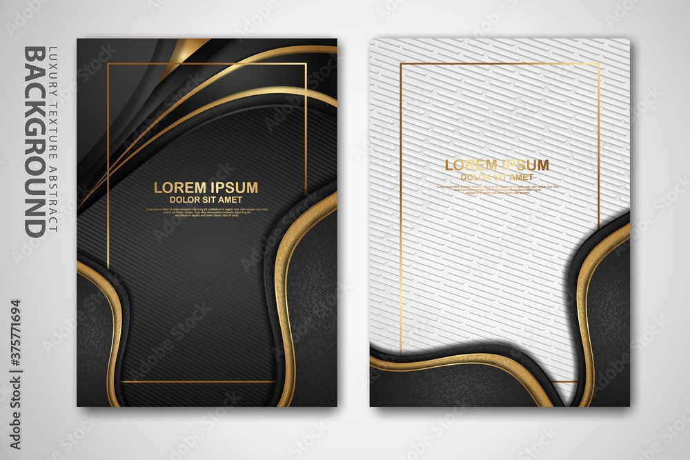 Vector two set of cover design template with luxury and elegant wave ...