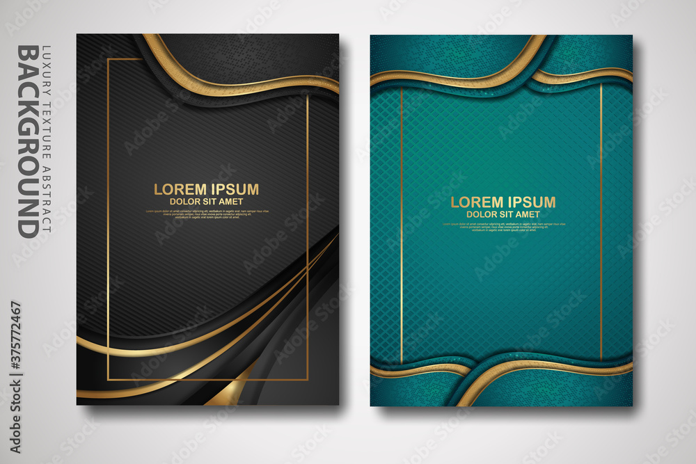 Vector two set of cover design template with luxury and elegant wave ...