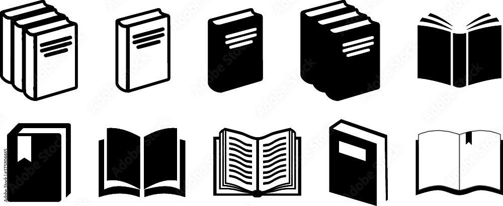 Book Icons Set, Book Icons Set on Isolated White Background Stock ...