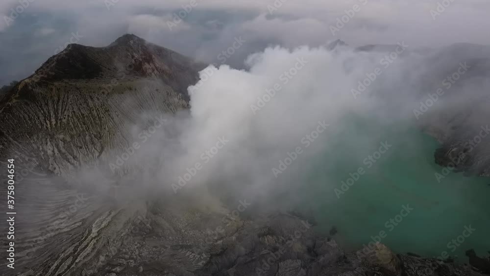 Stockvideo Active volcano kawah Ijen. East Java. Indonesia. Drone ...