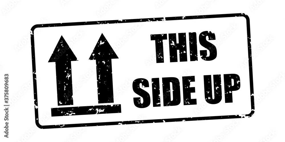 This Side Up Packaging Symbol - Black Vector Rubber Stamp Illustration ...