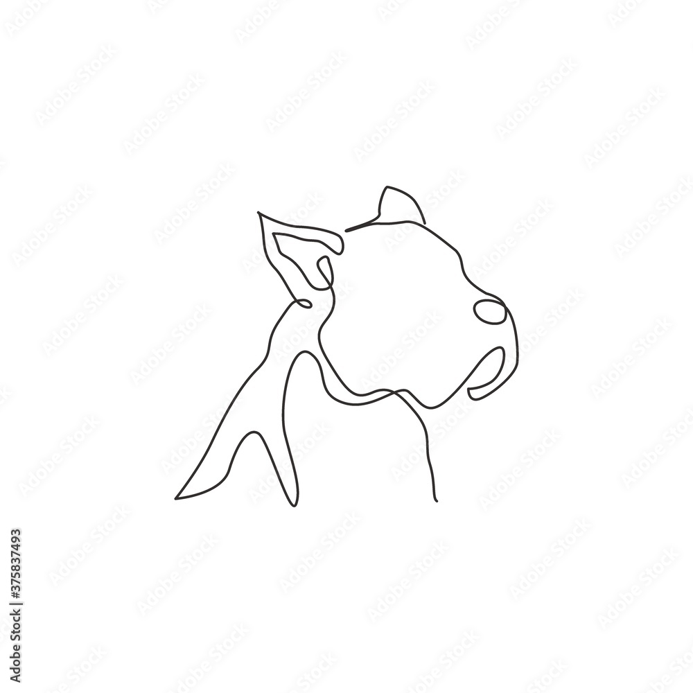 Boxer Dog Line Drawing
