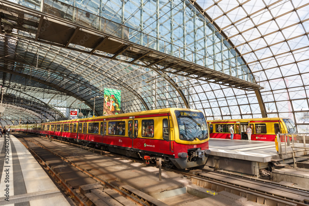S-Bahn Berlin suburban train S Bahn at main railway station ...