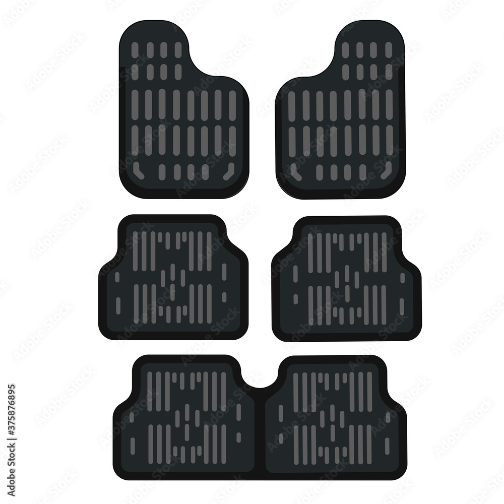 set of rubber car mats. vector illustration in flat style Stock Vector ...