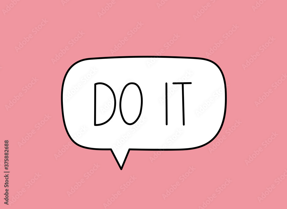 Do it inscription. Handwritten lettering illustration. Black vector ...