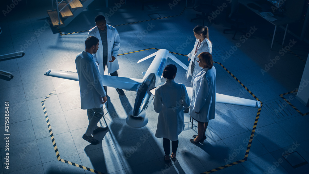 Meeting of Aerospace Engineers Work On Unmanned Aerial Vehicle Drone ...