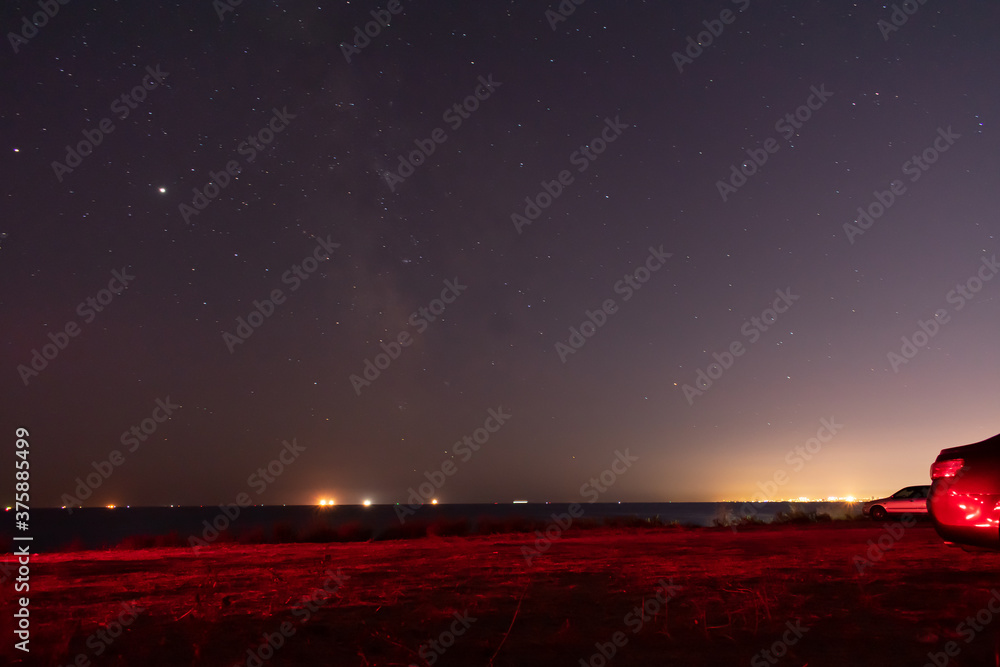 Real Night Sky Stars Background With Natural Colourful Sky Gradient ...