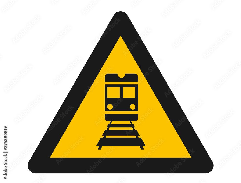 Warning signs approaching railroad crossings Stock Vector | Adobe Stock