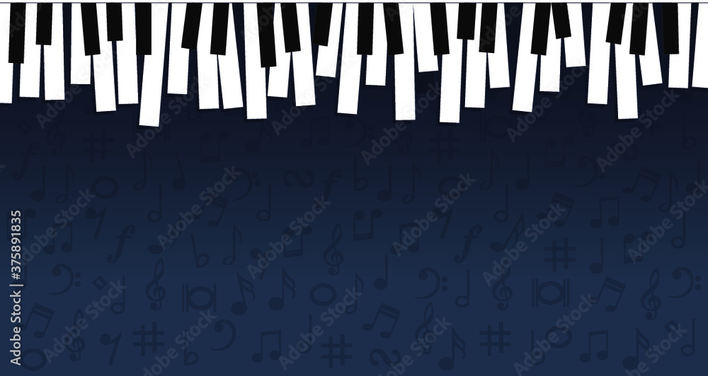 World piano day. Piano keyboard keys sign. instrument. Music notes ...