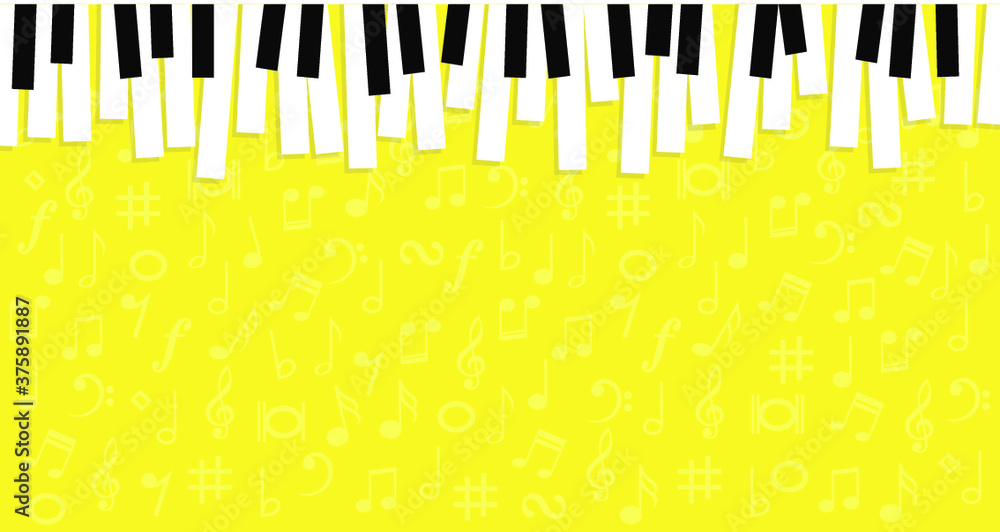 World piano day. Piano keyboard keys sign. instrument. Music notes ...
