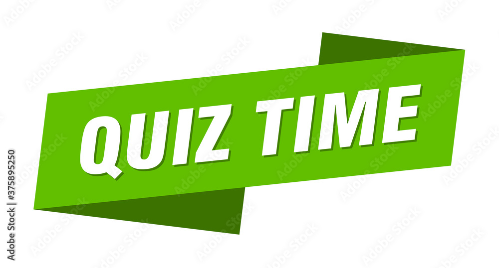 quiz time banner template. ribbon label sign. sticker Stock Vector ...