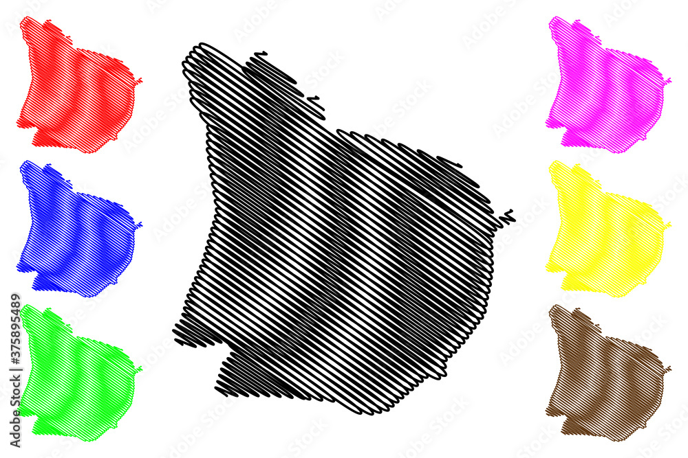 Vadodara City (Republic of India, Gujarat State) map vector ...