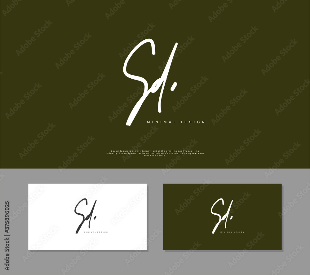 SD Initial handwriting or handwritten logo for identity. Logo with ...