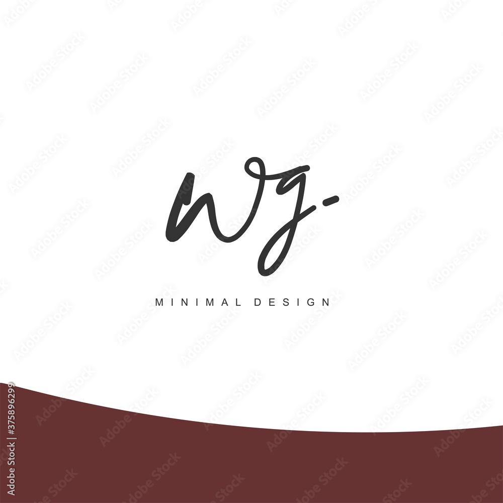 WG Initial handwriting or handwritten logo for identity. Logo with ...