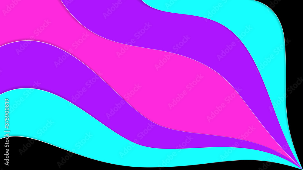 Papercut multi layers 3D color texture vector background. Abstract ...