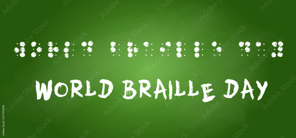 Slogan World braille day, blind. Alphabet for blind, reading braille ...