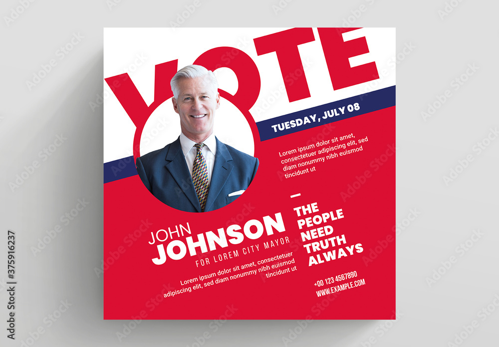 Vote Social Media Post Layout Stock Template | Adobe Stock