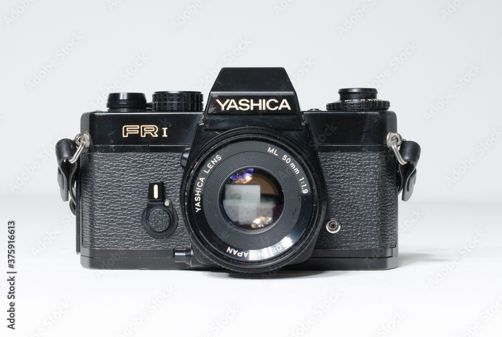 london,uk, 05/05/2019 Black vintage Yashica FR1 SLR Film Camera with ...
