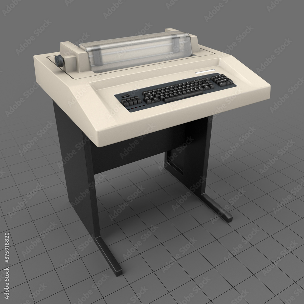 Retro printer terminal Stock 3D asset | Adobe Stock