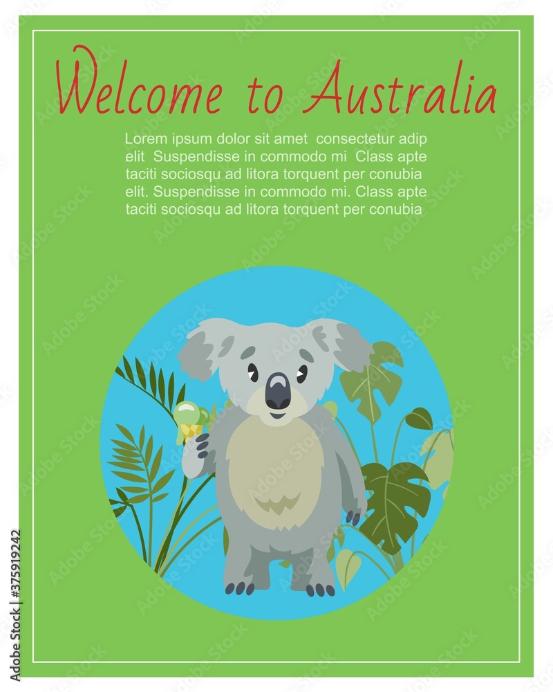 Welcome to Australia, poster lettering, diverse wildlife, australian ...