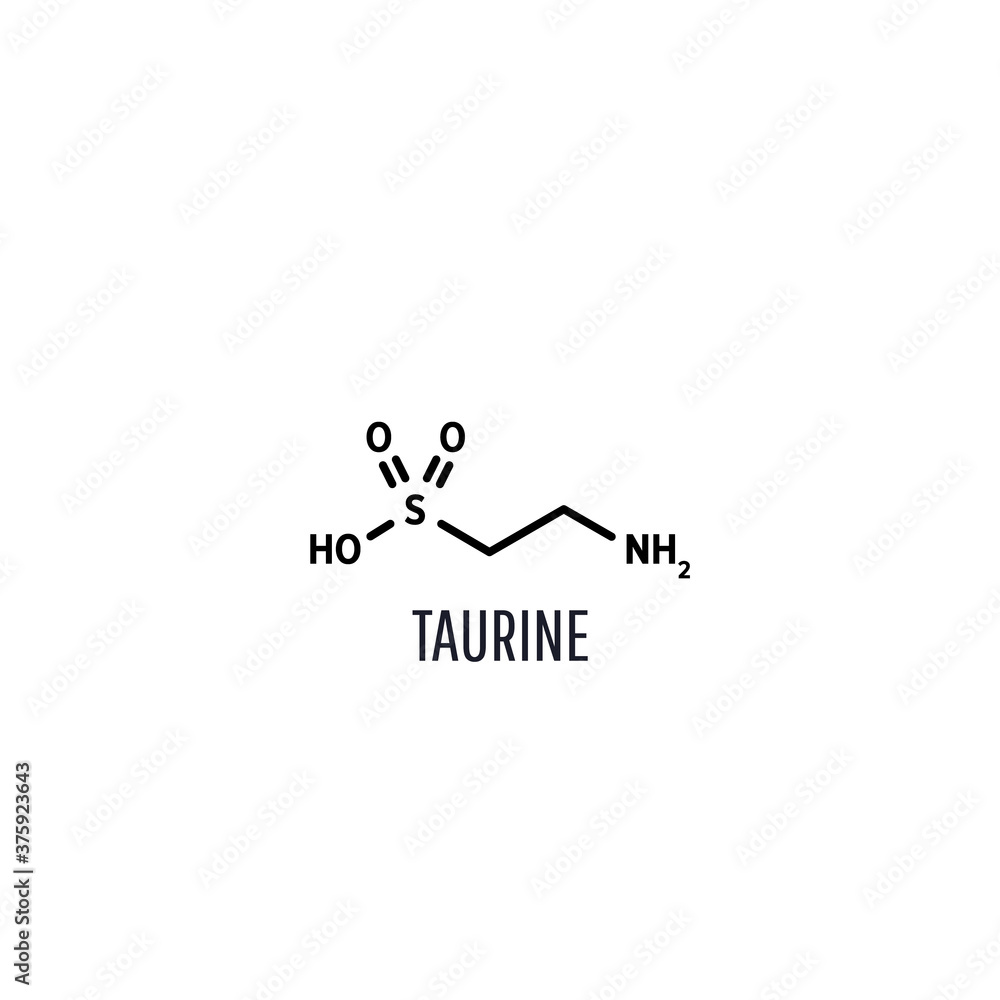 Taurine structural chemical formula on white background Stock Vector ...