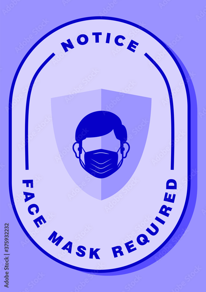 Face mask required vector illustration. Poster template. banner ...