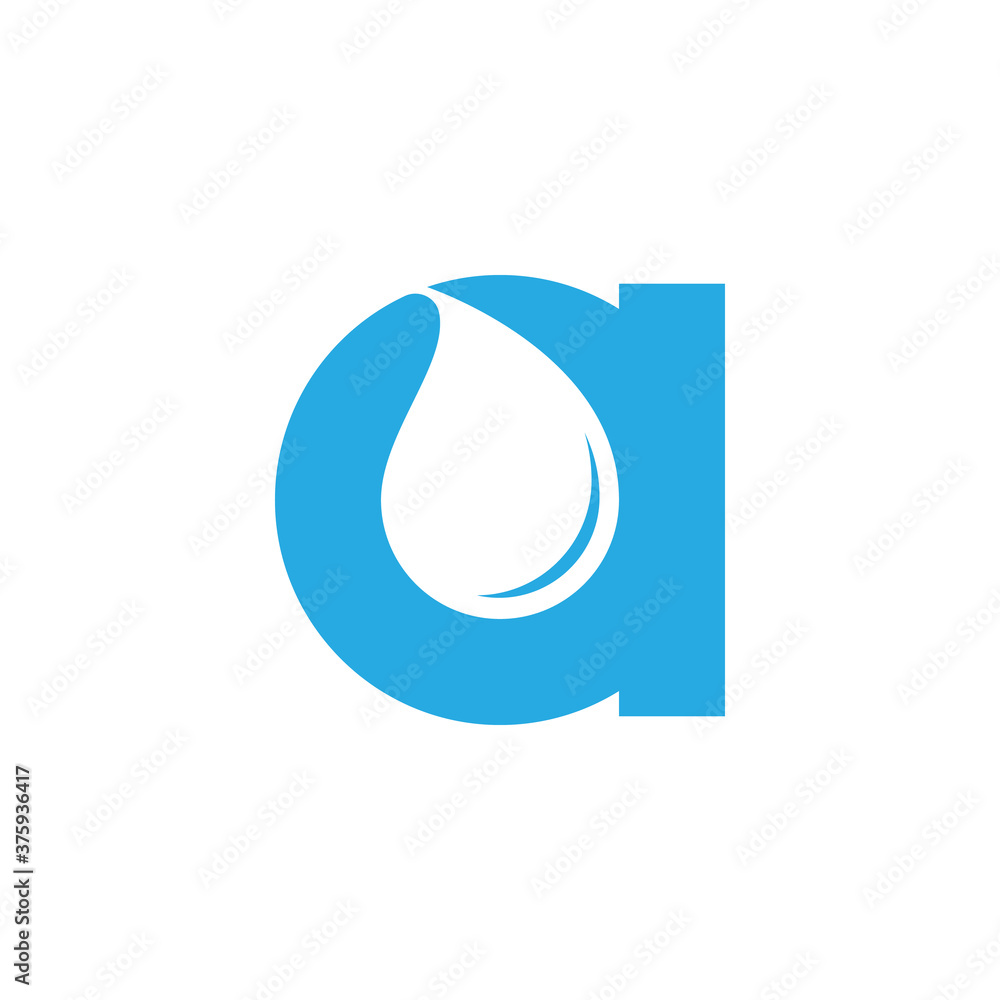 Letter A With Water Drop Logo Vector Design Template Stock Vector ...