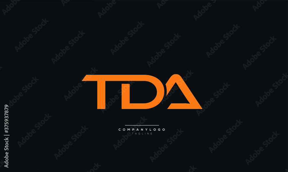 Orange TDA Letter Business Logo Design Alphabet Icon Vector Symbol ...