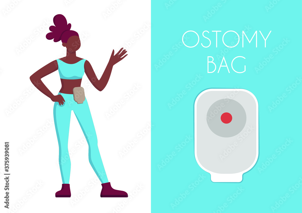 sports girl stylization vector flat illustration. A patient with a ...