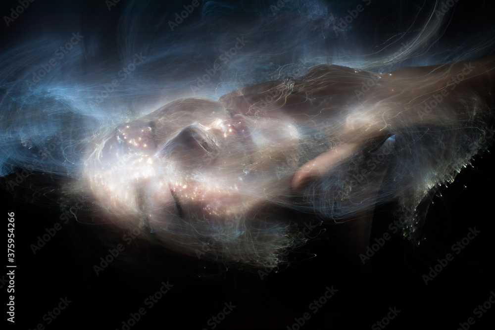 light painting portrait, new art direction, long exposure photo without ...