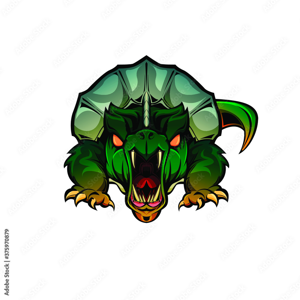 vector illustration of a snapping turtle Stock Vector | Adobe Stock