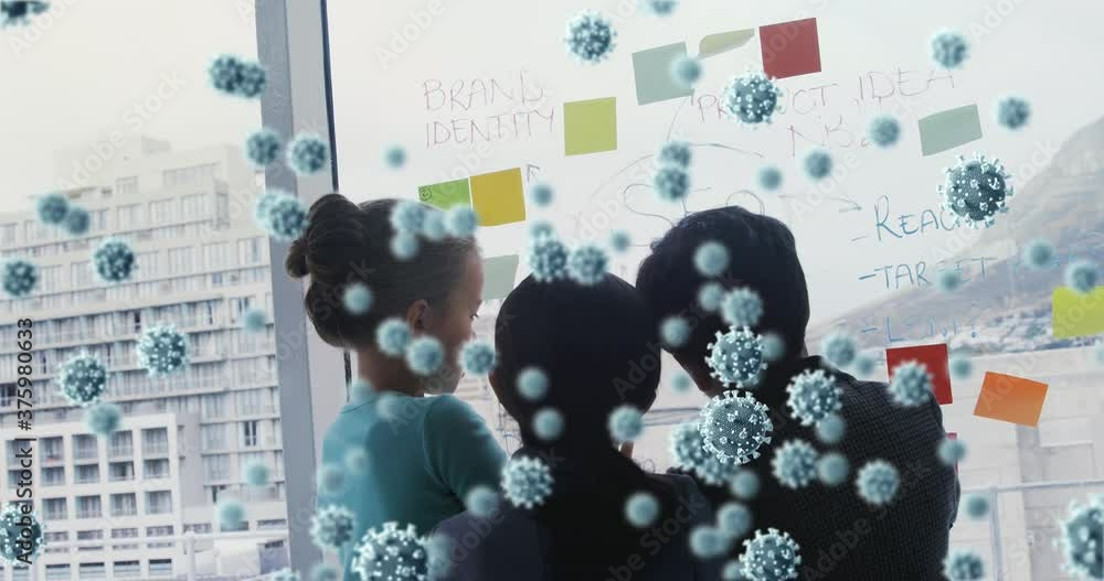 Flying bacteria over young people working on board. Stock Video | Adobe ...