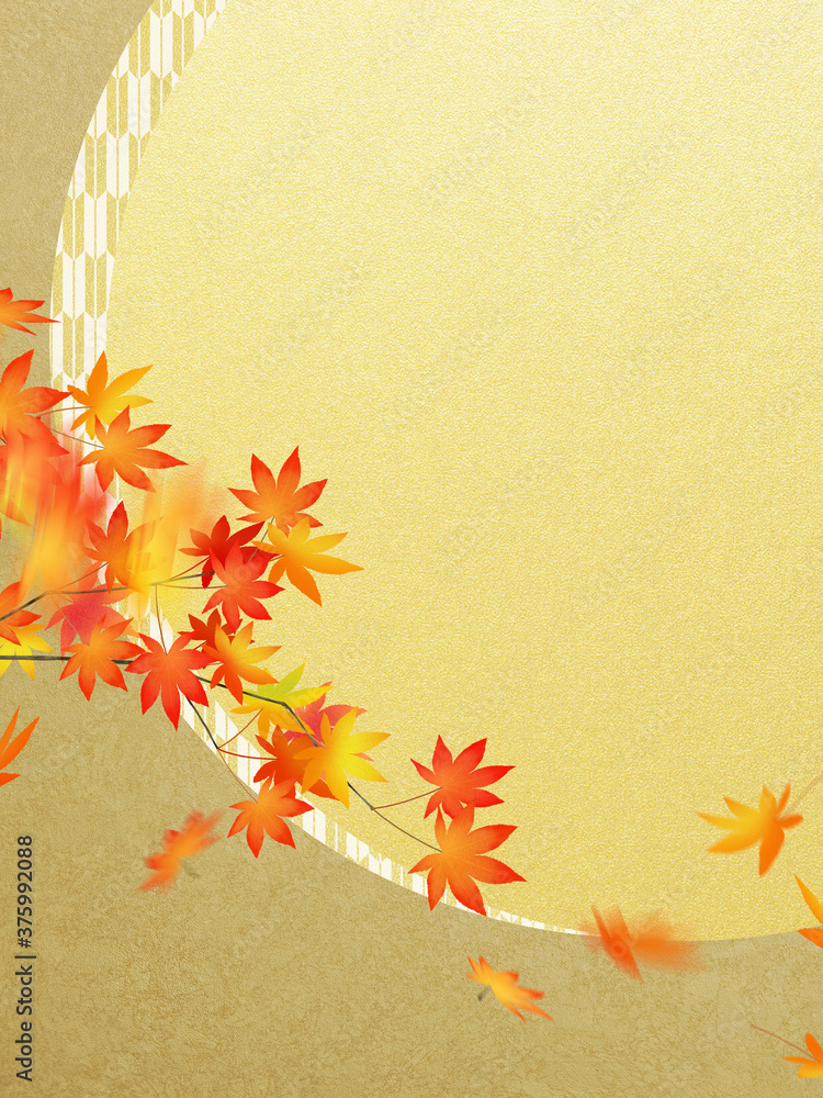 Japanese style background expressing trees with autumn leaves Stock ...