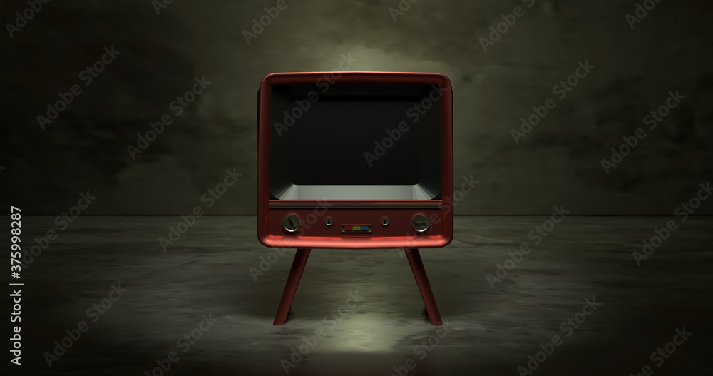 Vintage TV Television, old television vintage style, 3D Rendering ...