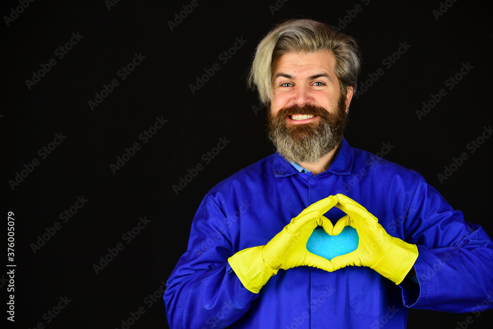 cleaning at home. Housekeeping concept. Duty and cleaner. male using ...