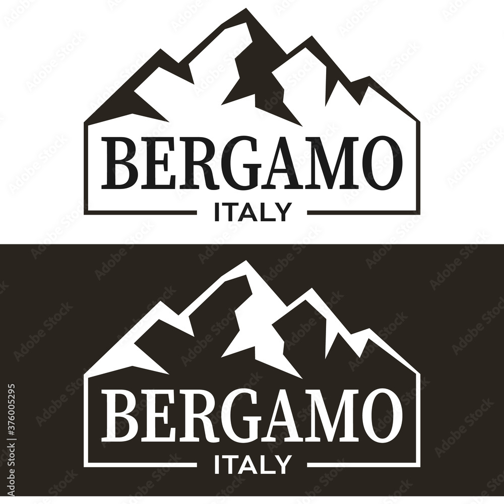 Bergamo, City sign logo on white, vector illustration Stock Vector ...